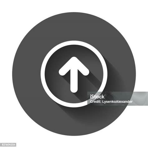 벡터 아이콘 화살표입니다 긴 그림자와 둥근 검은색 화살표 기호 그림을 전달 합니다 0명에 대한 스톡 벡터 아트 및 기타 이미지