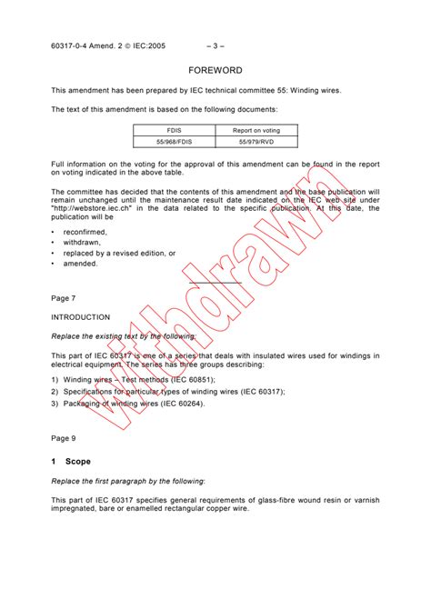 Iec 60317 0 4 1997 Amd2 2005 Amendment 2 Specifications For