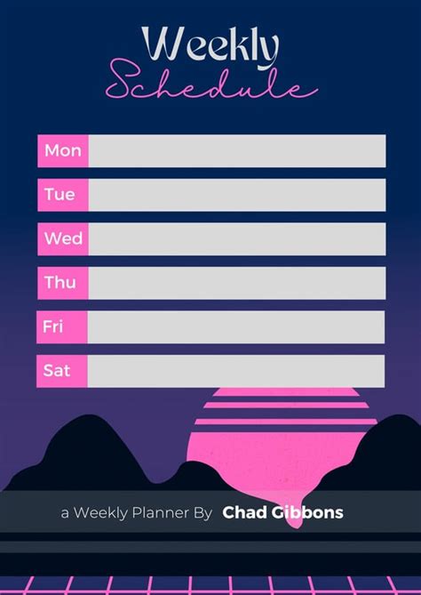 Page 17 Free And Customizable Weekly Schedule Templates