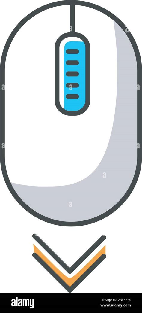 scroll down mouse white rgb color icon internet page browsing and