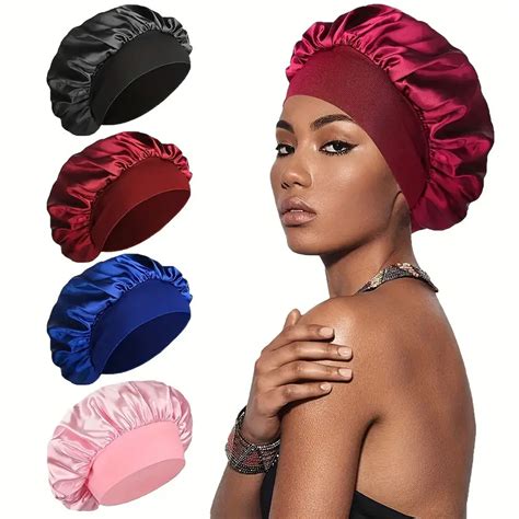 Silky Satin Hair Bonnet Wide Elastic Band Perfect Sleeping Temu Australia