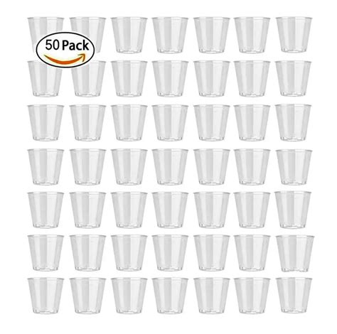 50pcs Clear Plastic Disposable Party Shot Glasses Jelly Cups Tumblers