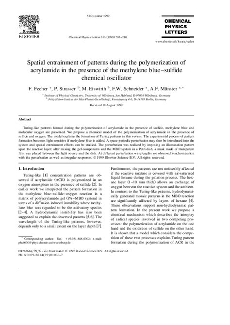 Pdf Polymerization Coupled To Oscillating Reactions 1 A