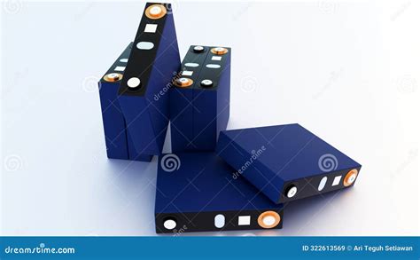 3d Rendering Of Array Of Prismatic Battery Stock Illustration Illustration Of Shape Objects