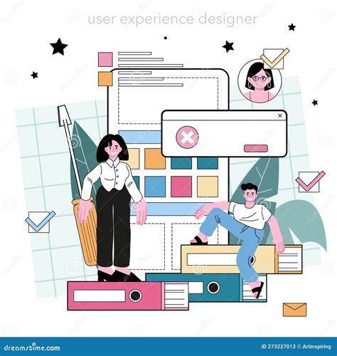 ux and ui designer app or website interface development stock vector