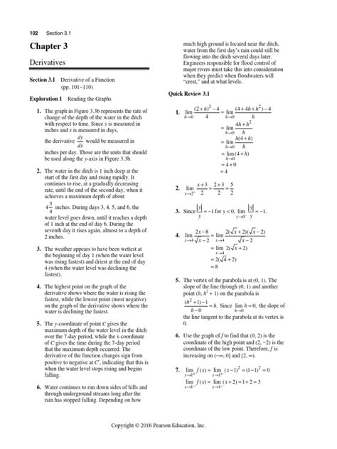 Calc Chapter 3 Solutions Pdf Slope Derivative