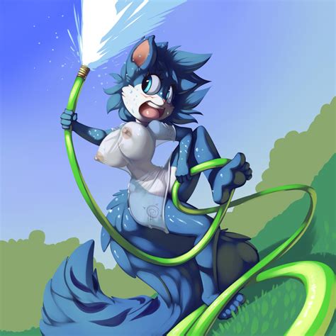 Rule 34 Adenine Anthro Barefoot Blue Eyes Blue Fur Blue Hair Blush