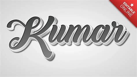 Kumar Gray Metal 3d Text Effect Generator