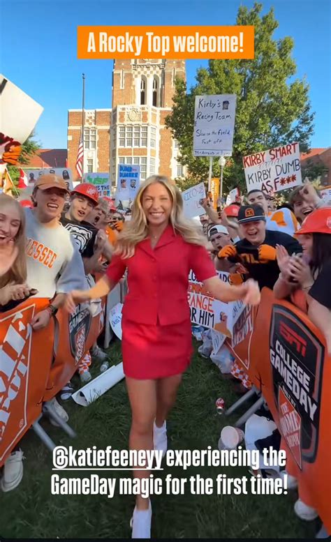 Katie Feeney Wears Georgia Red Skirt For College Gameday At Tennessee