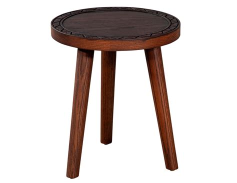 Round Oak Accent Table By Ellen Degeneres Villa Drinks Table Carrocel