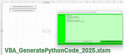 Vba Generatepythoncode2025xlsm