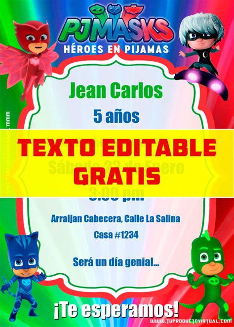Video Invitación de cumpleaños de PJ Masks Personalizada