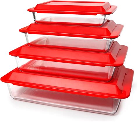 Pyrex Basics 3 Pack Glass Baking Dish Set 2qt 3qt 48qt