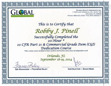 Rob Pinell Gqa Cgdi Cert Ppt