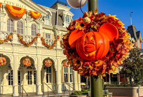 Photos Mickey Pumpkin Wreaths Have Arrived In Magic Kingdom