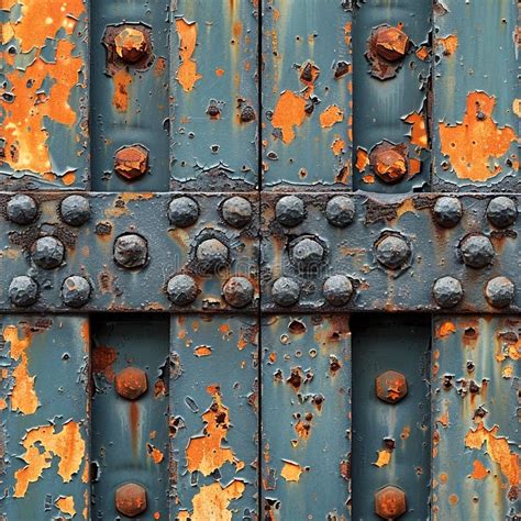 Rusty Metal Panels Reveal Layers Of History In An Industrial Urban Setting Stock Illustration
