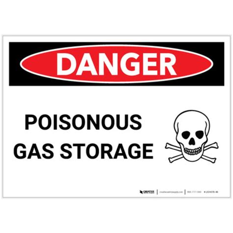 Danger Poisonous Gas Storage Label Comprehensive Safety Signs