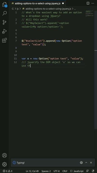 Javascript Adding Options To A Select Using Jquery Youtube