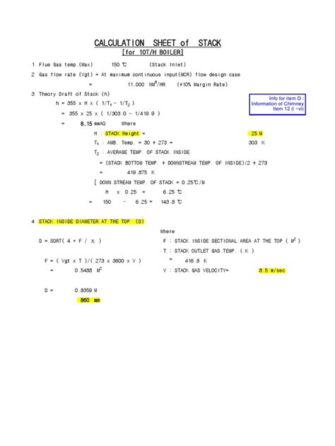 Boiler Stack Height Calculation From Dl Pdf Chimney Energy Technology