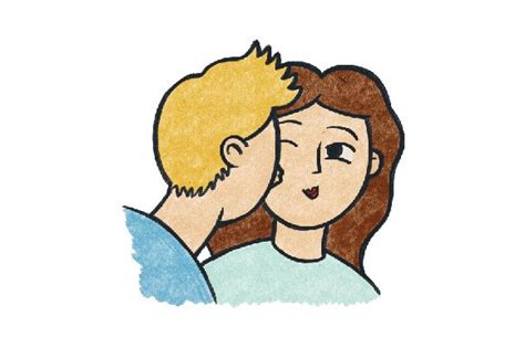 Cute Couples Hugging Drawing