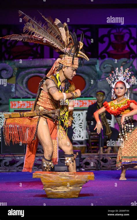 Iban Culture Dance At The Sarawak Culture Village In Kuching Malaysia
