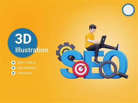Premium Psd 3d Seo Optimization Illustration