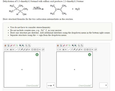 Solved Dehydration Of 3 3 Dimethyl 2 Butanol With Sulfuri