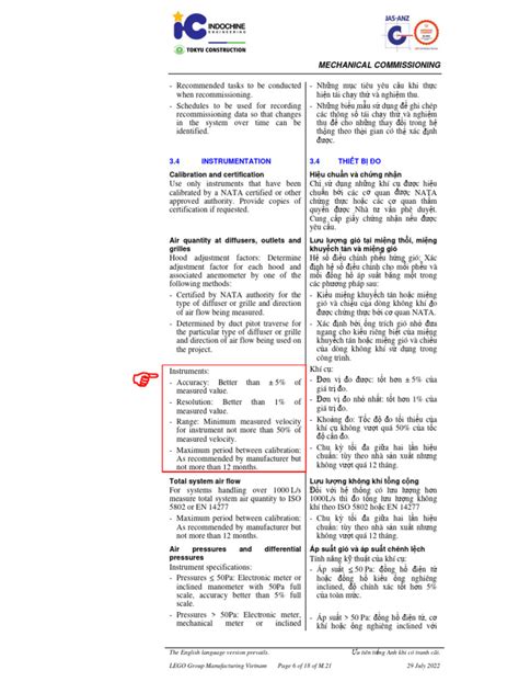 Appendix 51 Project Specification Accuracy Requirements For Instrument Pdf