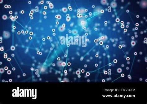 Plexus Particles Moving Lines And Dots Abstract Macro Background With Dof Seamless Loop