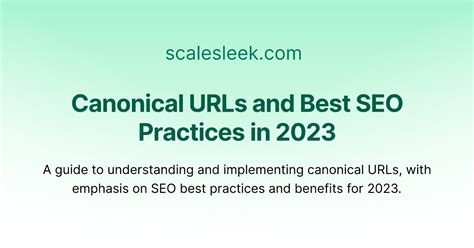 canonical urls and best seo practices in 2023