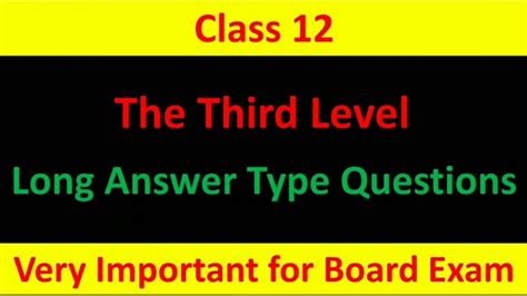 Ncert Solution For Class The Third Level By Chanchal Sir