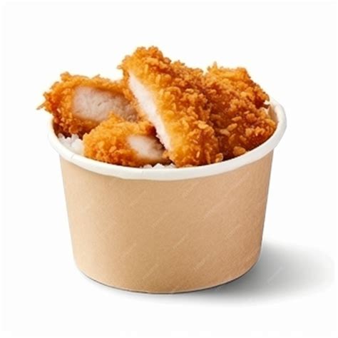 Premium Ai Image Chicken Katsu Recipe With Rice In Paper Cup Isolated