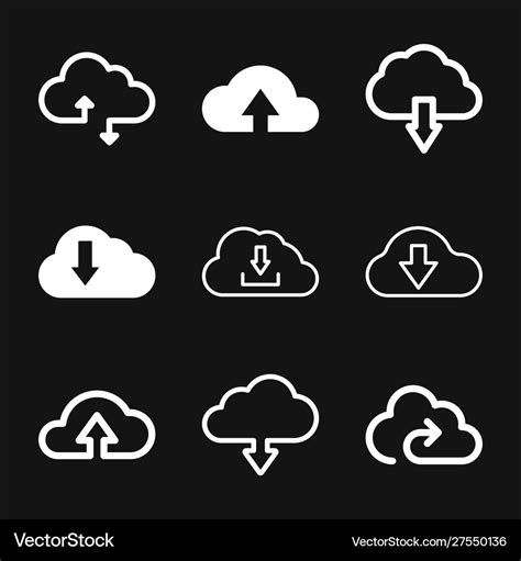Cloud Icon Outline And Solid Royalty Free Vector Image