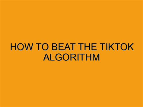 HOW TO BEAT THE TIKTOK ALGORITHM Folded Waffle