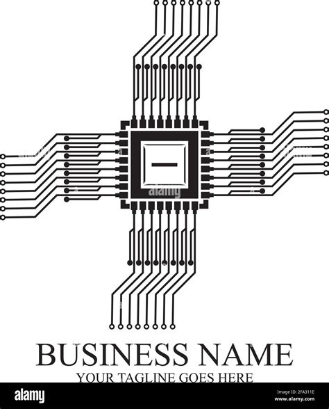 CPU Processor Line Vector Icon For Websites And Mobile Flat Design Mini Cpu Icon Flat Style