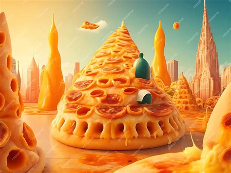 Premium Ai Image A City Of Pizza With Cheese Dripping In The Natural