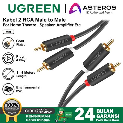 Jual Ugreen Kabel 2 Rca To 2 Rca Male To Male Audio Gold Plated