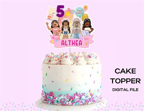 Roblox Girl Cake Topper Roblox Party Girl Roblox Birthday Etsy