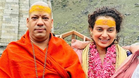 Kangana Ranaut Visits Kedarnath Temple With Rrr Writer Vijayendra