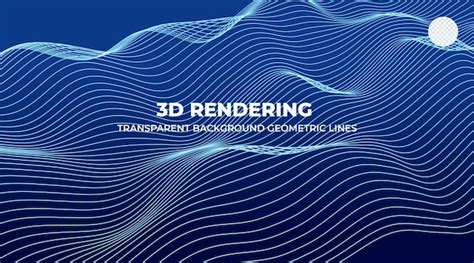premium psd 3d rendering technology geometric abstract line visualization