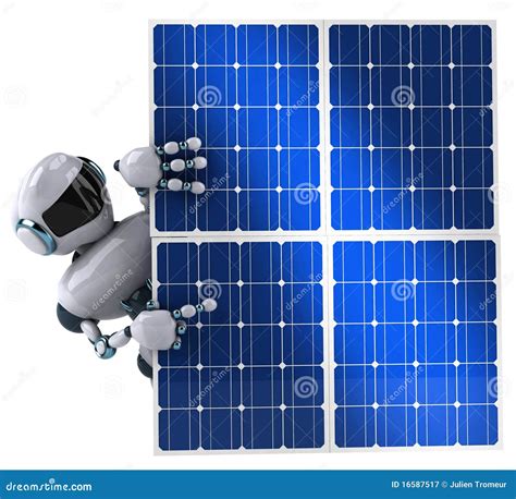 Robot And Solar Panel Stock Illustration Illustration Of Carbon 16587517