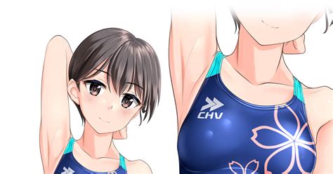 オリジナル 2023年桜chv競泳水着試案 たかふみのイラスト Pixiv