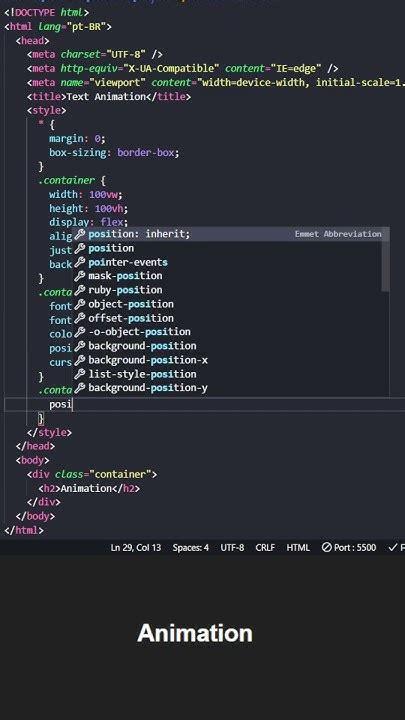 Text Animation Tutorial Html E Css Shorts Youtube