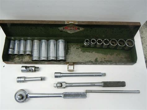 Vintage S K Tools 38 Drive Sae Socket Set Wbox Sk Socket Set Usa