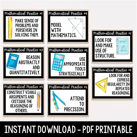 Math Practices Posters Classroom Decor Digital Download Etsy