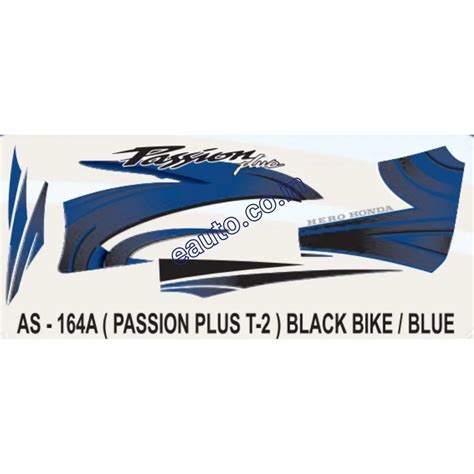 Graphics Sticker Set For Hero Honda Passion Plus Type 2 Black