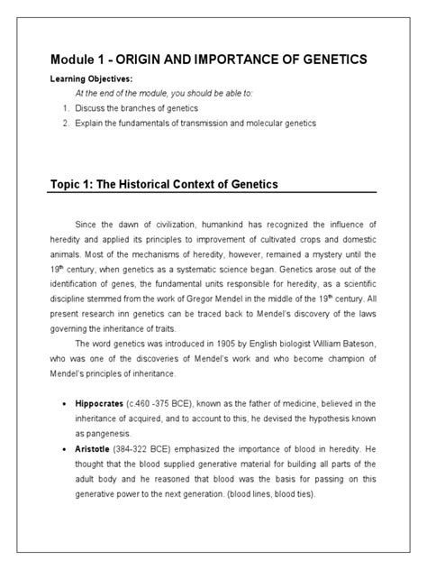Module 1 Cytogenetics Download Free Pdf Genetics Heredity