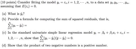 Solved N To A Data Set Yiy2 Yn 10 Points