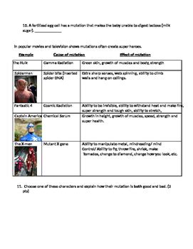 Mutations Worksheet By Sonja S Science Shop Teachers Pay Teachers