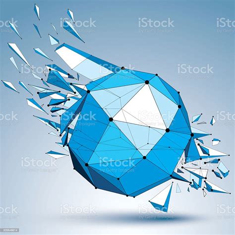 3 D 벡터 저해상 폴리 오브젝트입니다 블랙 연결된 도티드 운항선 3차원 형태에 대한 스톡 벡터 아트 및 기타 이미지 3차원